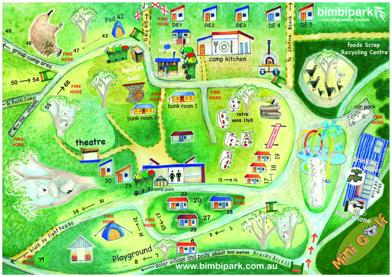 Bimbi Park Site Map